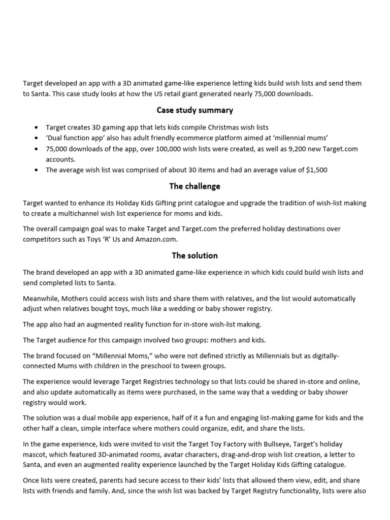 Week 13 - Case Study - Target 'Holiday Wish' App | PDF | Target ...
