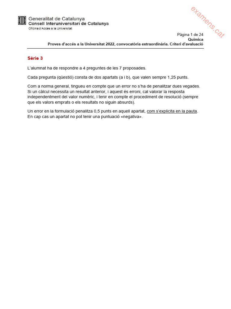 Pau Quimica 2022 Setembre Solucio | PDF