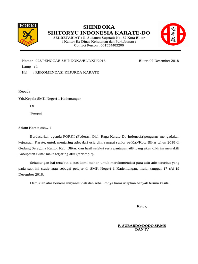 Surat Izin Shindoka 2 | PDF