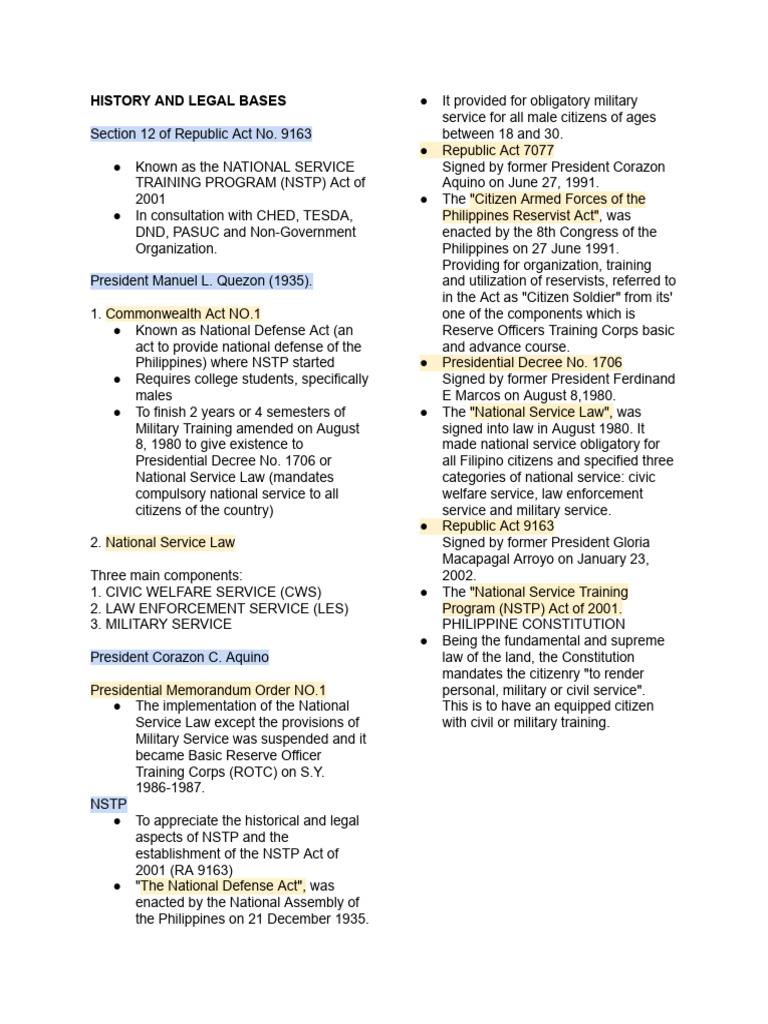 NSTP | PDF | President Of The Philippines | World Politics
