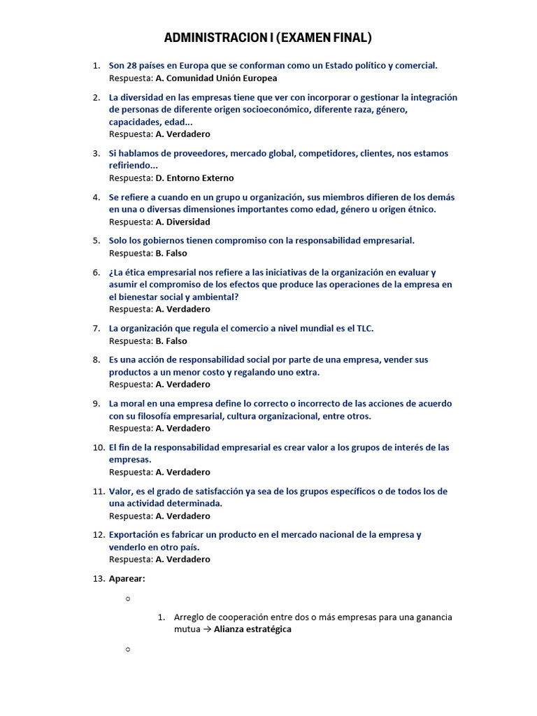 Admin I - Ex-Final | PDF | Business | El comercio internacional