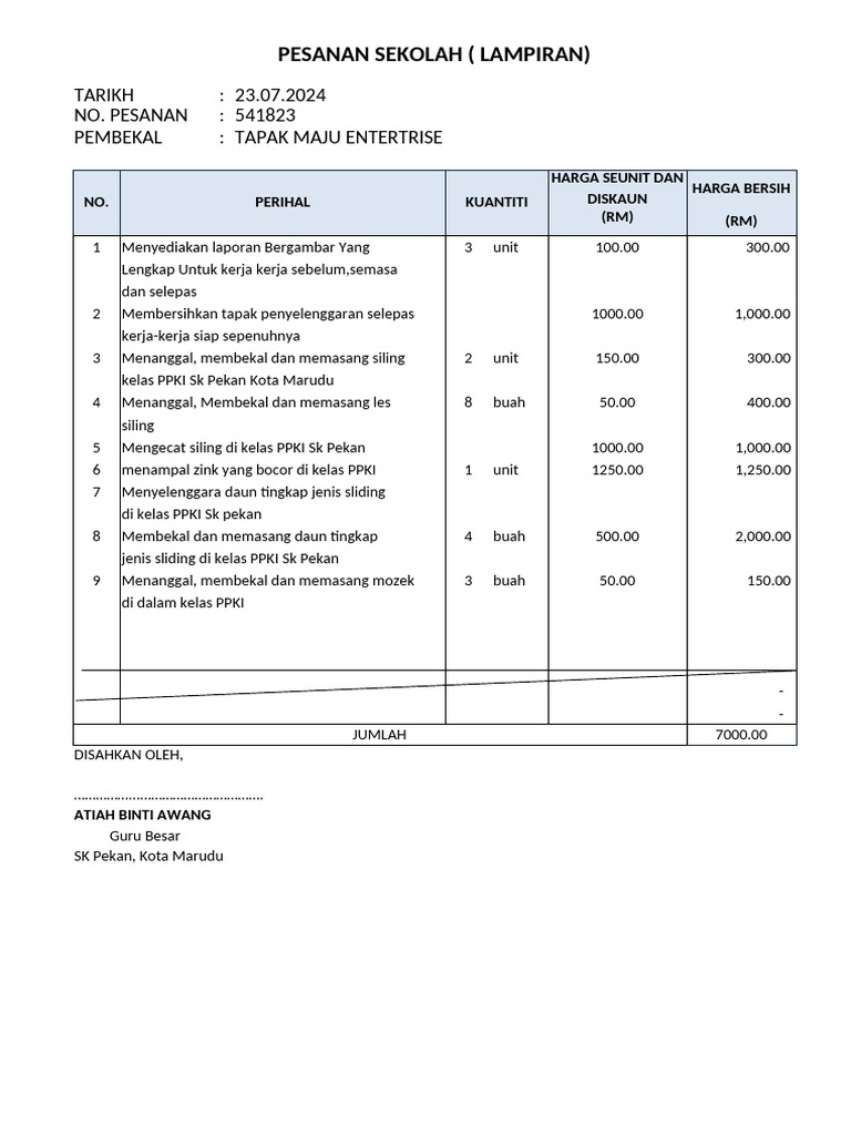 Nota Minta Baru | PDF