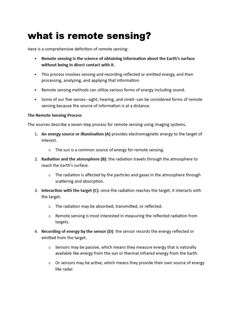 REMOTE SENSING NOTES | PDF | Image Resolution | Electromagnetic Spectrum