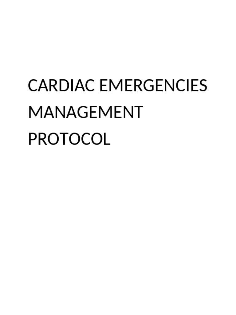Cardiac Emergencies Management Guide | PDF | Heart Failure | Heart