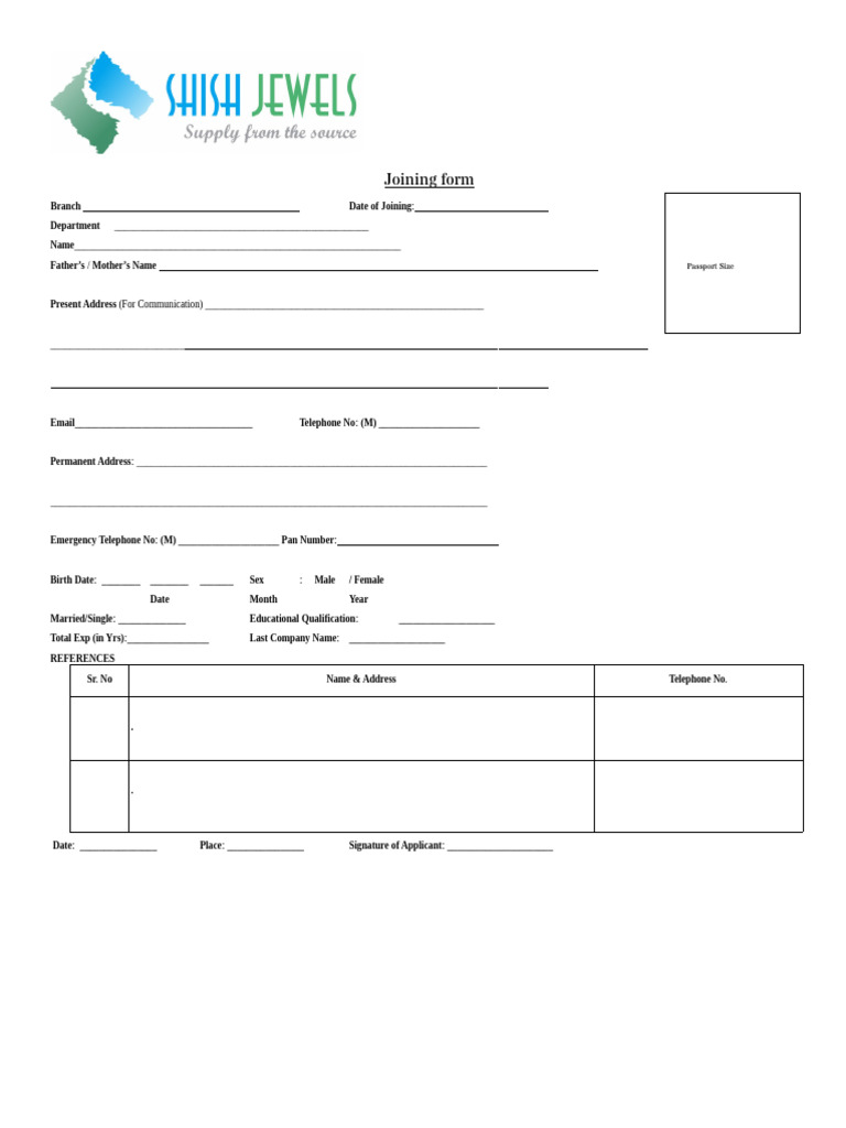 Job Application Form - Worker | PDF