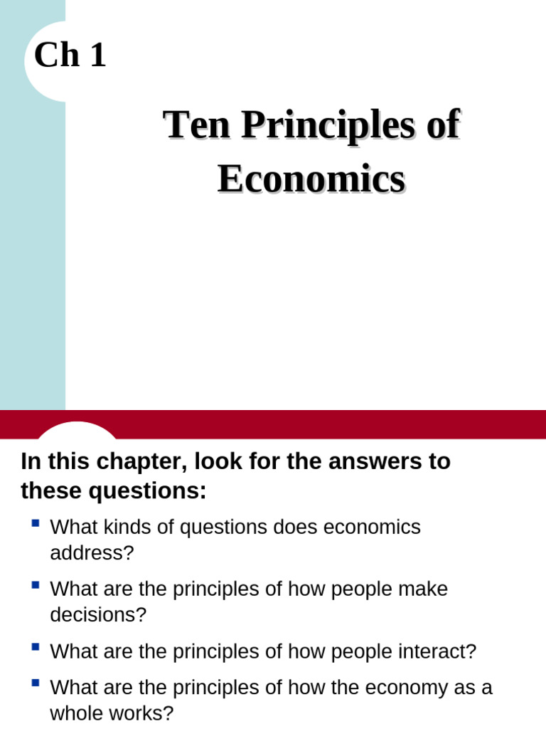 Ch01 Ten Principles 2024 Students | PDF | Market (Economics) | Inflation