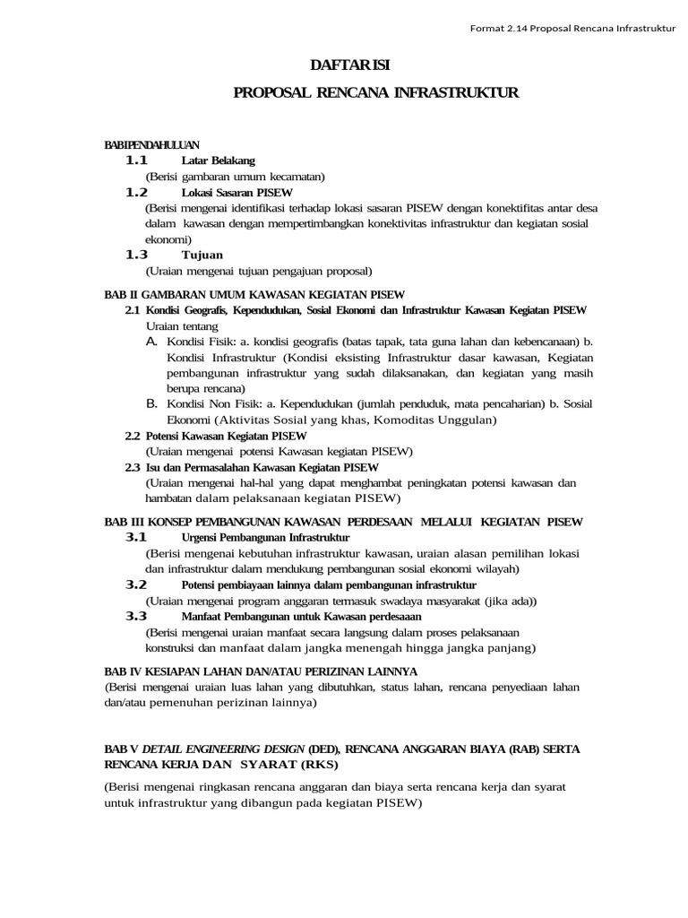 Proposal Insfrastruktur Jalan (AutoRecovered) | PDF