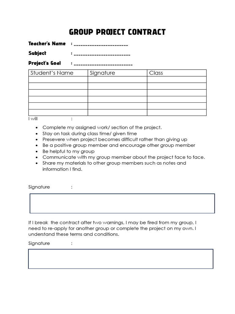 Group Contract | PDF