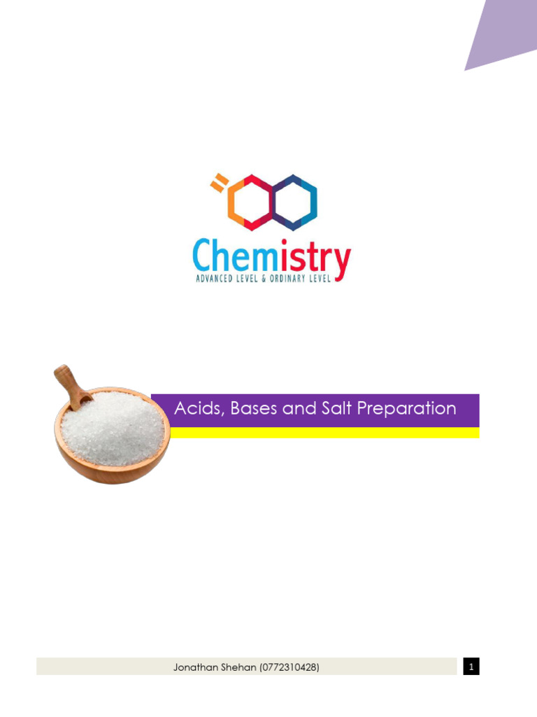 Salt Preparation Methods Explained | PDF | Hydroxide | Salt (Chemistry)