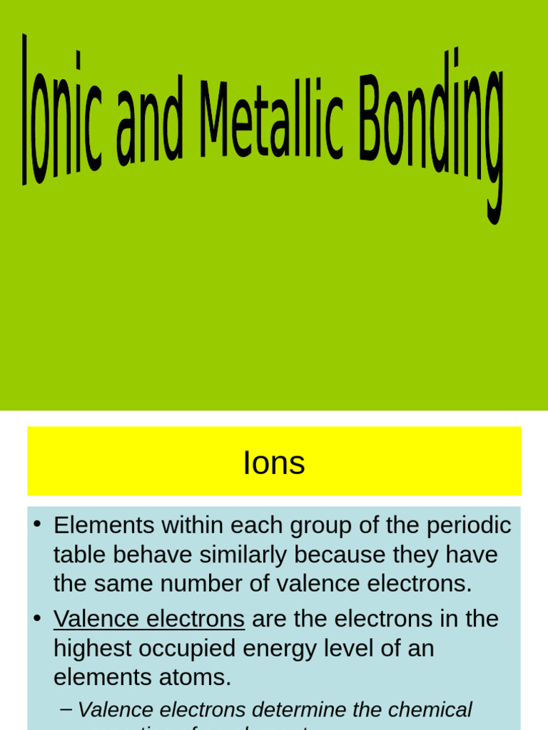 Ionic Bonding | PDF | Ion | Ionic Bonding