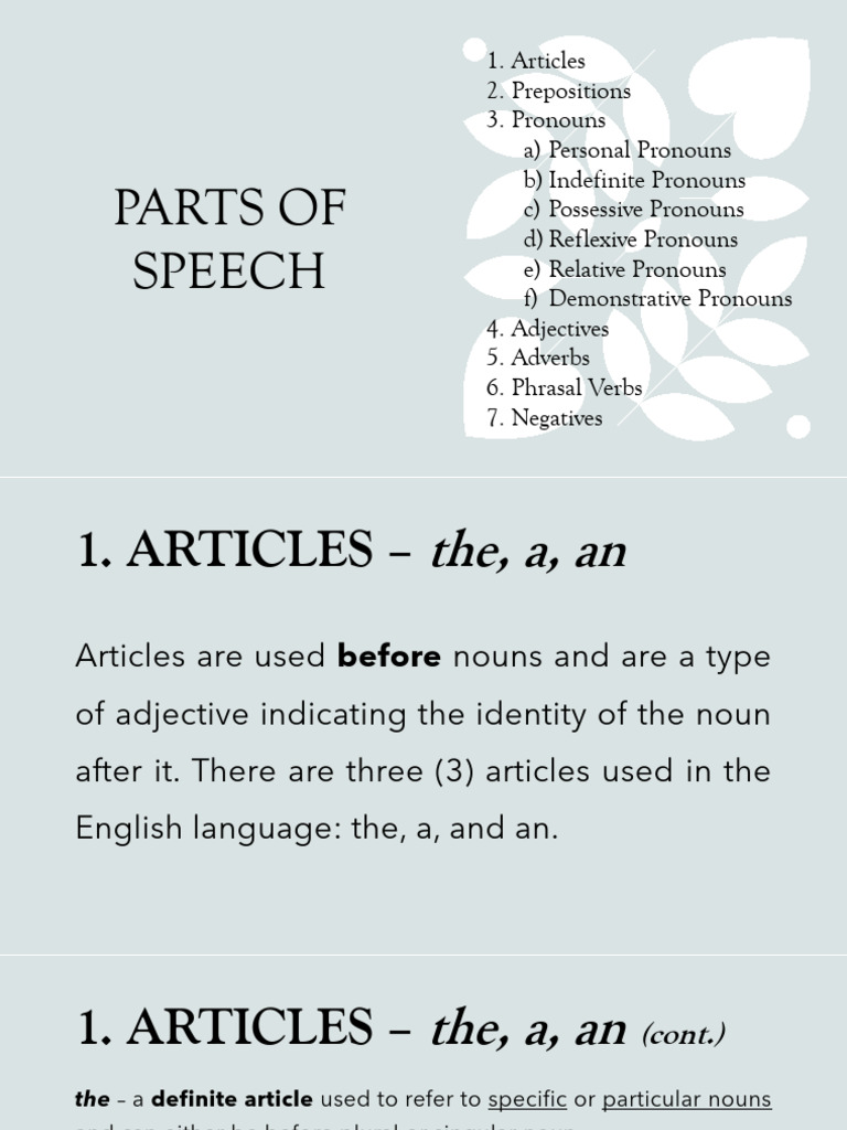 Fundamentals of The Engish Language | PDF | Pronoun | Noun