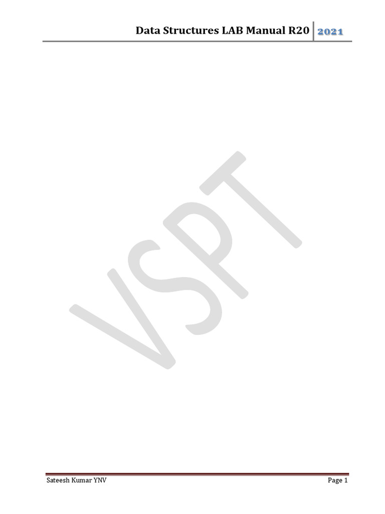 Data Structure Lab Manual R20 Cse Pdf Queue Abstract Data Type Pointer Computer