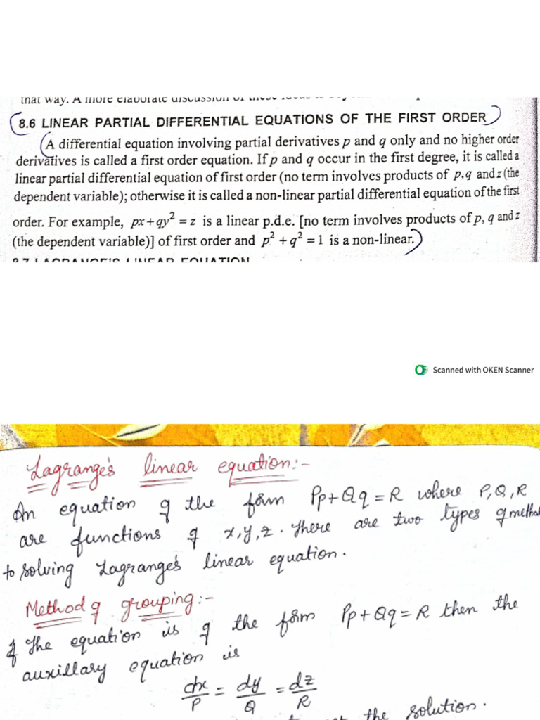Lagranges Linear Equation Theory | PDF