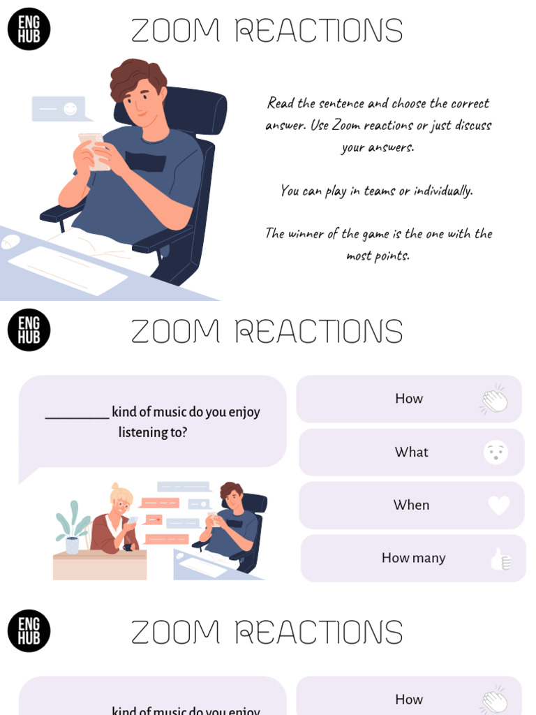A2 Question Words Zoom Reactions | PDF