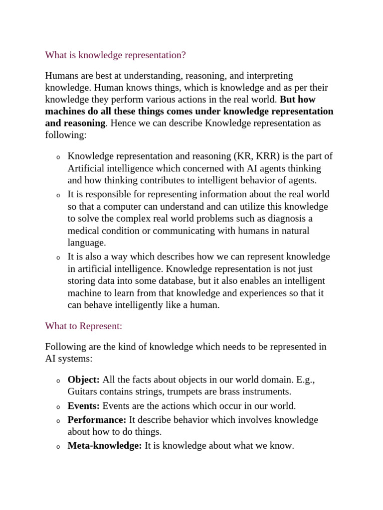 Knowledge Representation (1) | PDF | Knowledge Representation And Reasoning | Logic