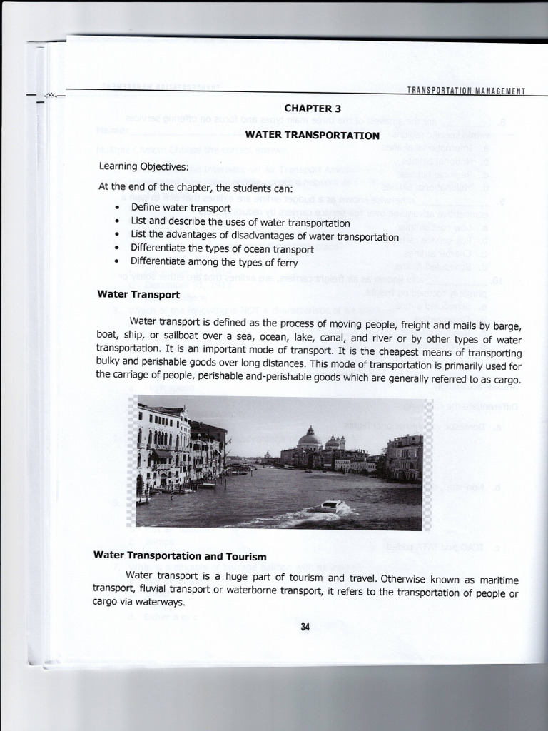 Chapter 3 Water Transportation | PDF