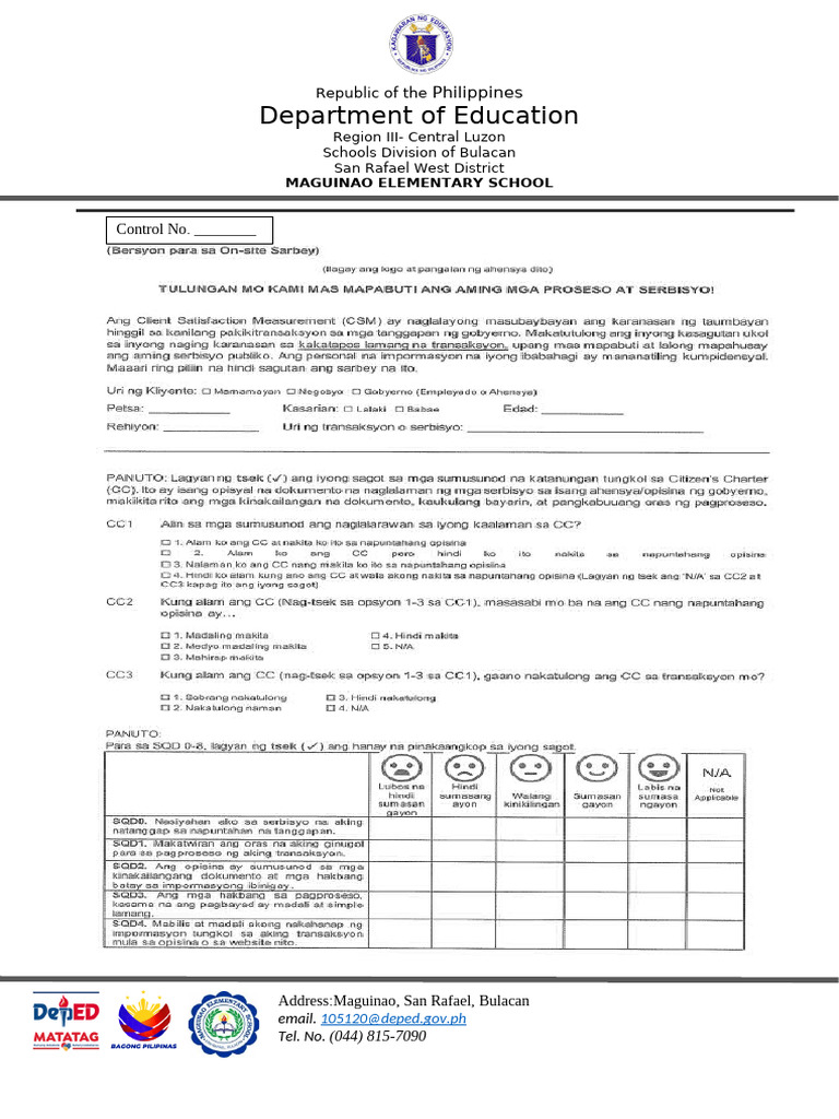 CCS Form - Tagalog Version | PDF
