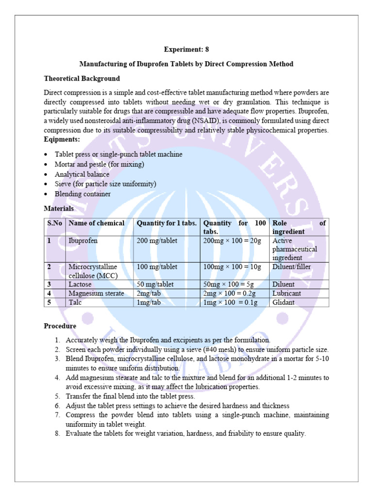 Industrial 8-9 | PDF | Tablet (Pharmacy) | Materials