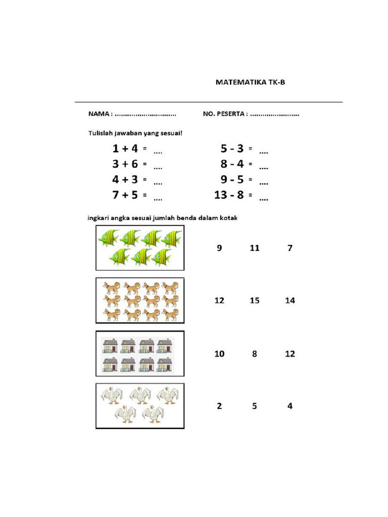 Matematika TK | PDF
