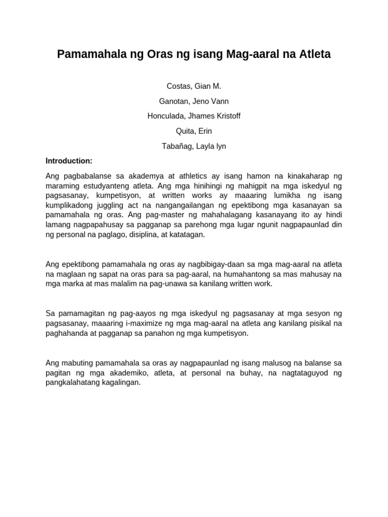 Pamamahala Ng Oras Ng Isang Mag KOMPAN RESEARCH | PDF