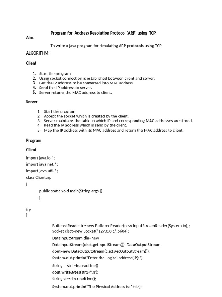 nw-lab_arp | PDF | Network Socket | Port (Computer Networking)