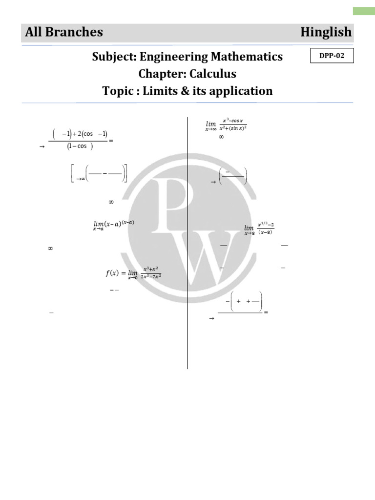 Calculus Dpp 02 Pdf Mathematics Mathematical Analysis