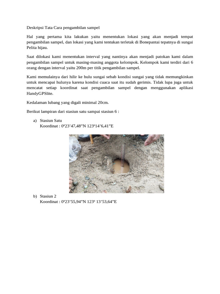 Deskripsi Tata Cara Pengambilan Sampel | PDF