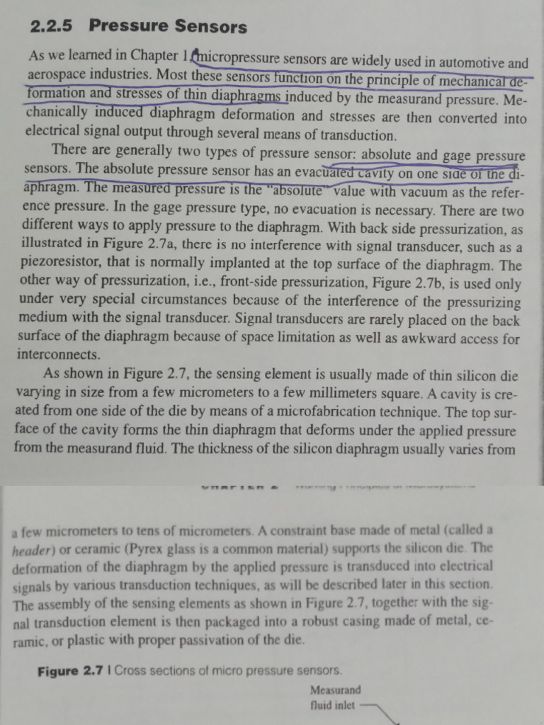 Lecture 12 (Mems) | PDF | Pressure Measurement | Sensor