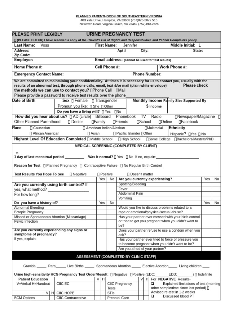 Planned Parenthood Proof Form | PDF | Pregnancy | Miscarriage