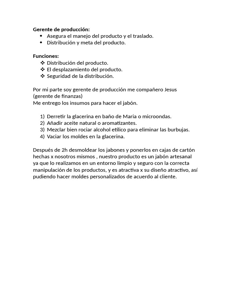 Gerente de Producción | PDF