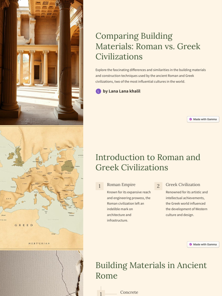 Roman and Greek Building Materials Comparison | PDF | Building ...