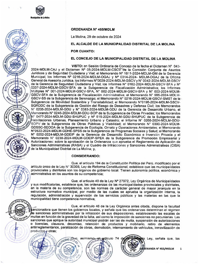 Ordenanza N°455-Mdlm | PDF
