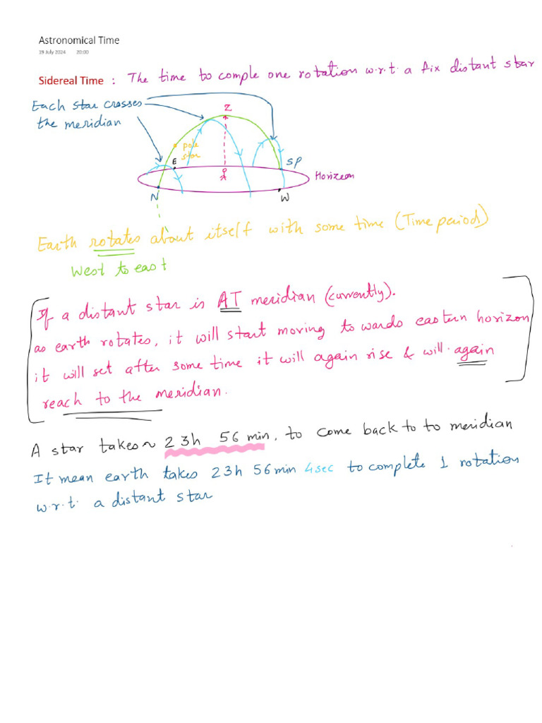 Astro olympiad Astronomical Time - 1_July 2024 | PDF