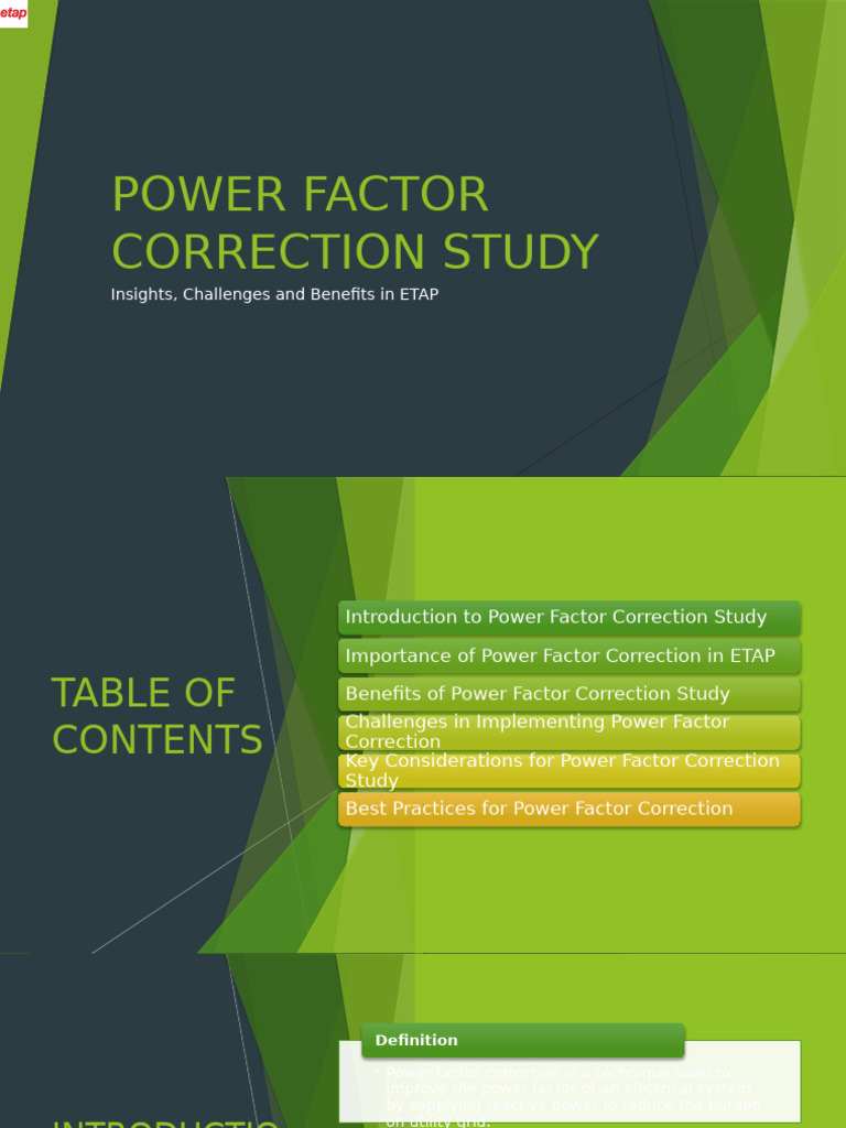 Power Factor Correction Study | PDF | Efficient Energy Use | Energy ...