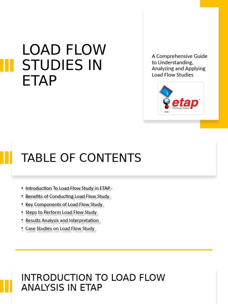 Load Flow Studies in Etap | PDF