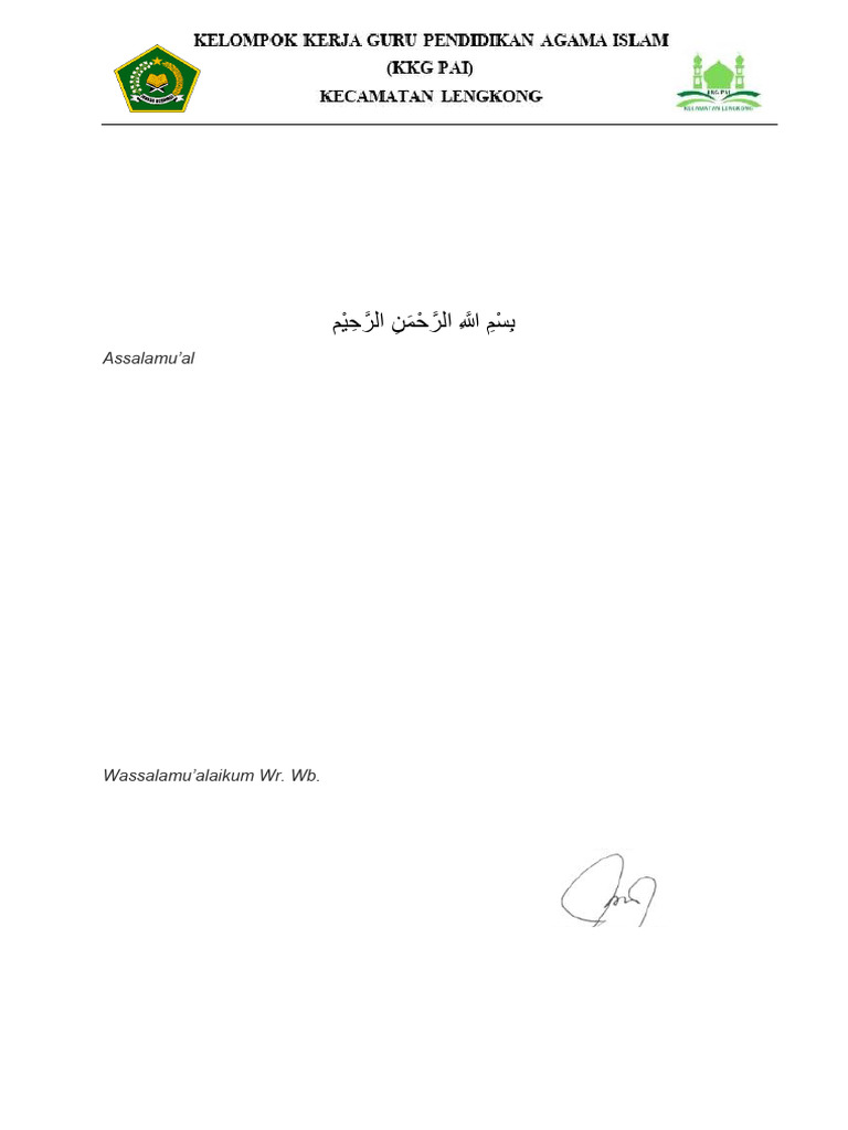 Surat Undangan KKG PAI | PDF