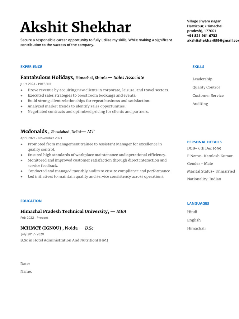 Akshit Resume1 | PDF