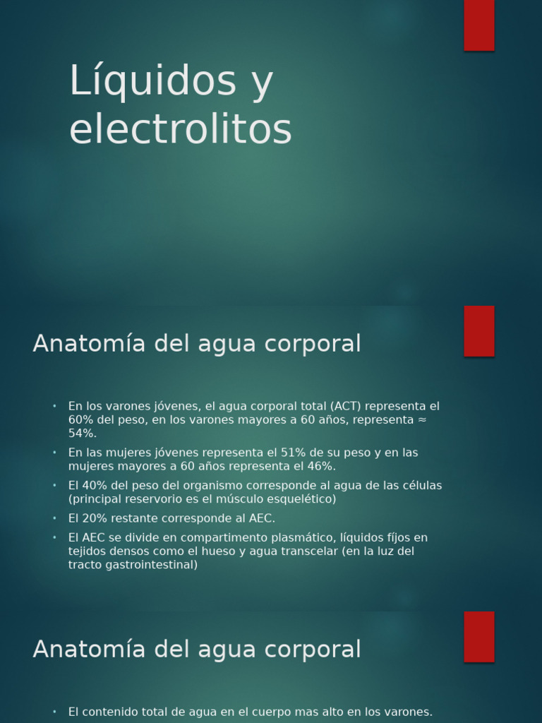 Líquidos y electrolítos | PDF | Sodio | Potasio
