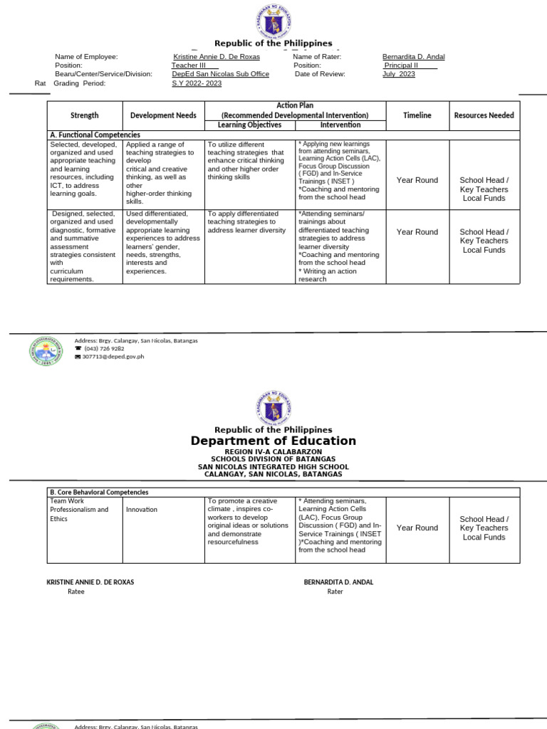 Individual Dev. Plan 2023 | PDF | Mentorship | Learning