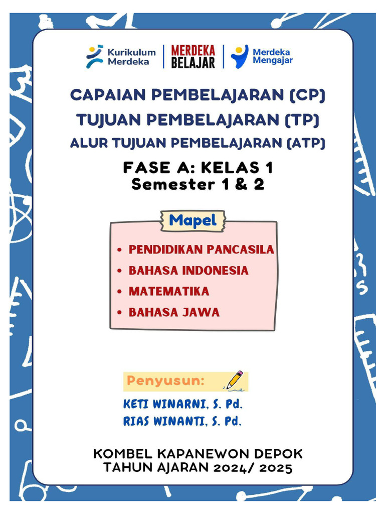 Cp, Tp, Atp_fase A_kelas 1_ta 2024-2025_edit | PDF