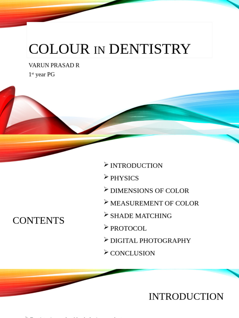 Colour in Dentistry | PDF | Color | Light