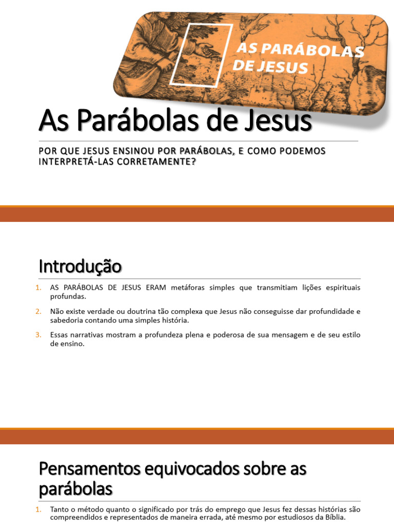 Entendendo as Parábolas de Jesus | PDF | Parábolas de Jesus | Jesus