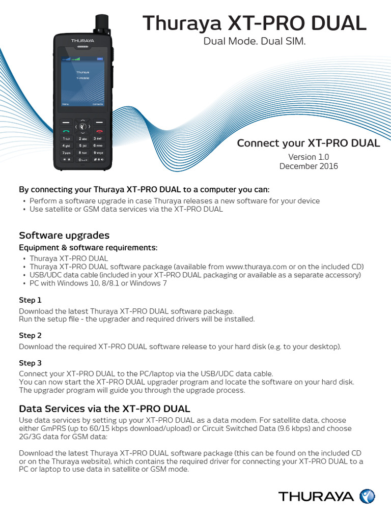 Thuraya XT-PRO DUAL Connection manual | PDF | Modem | Usb