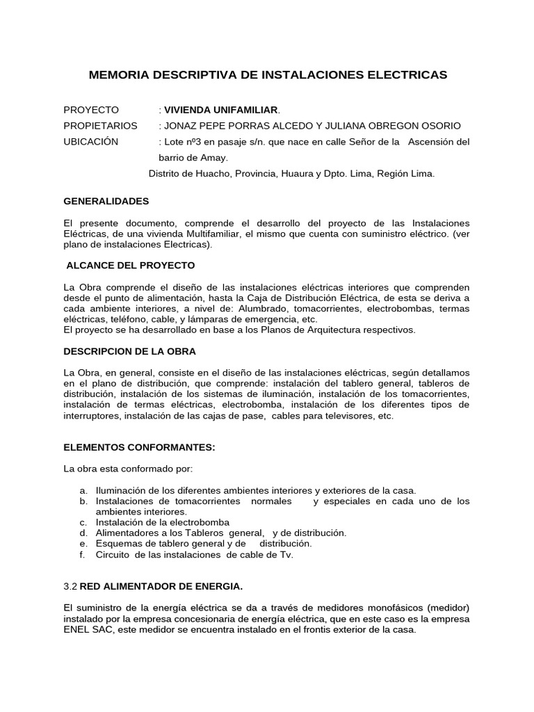 0 - Memoria Edificio (Electrica) | PDF | Aislador (Electricidad) | Ciencia de los Materiales