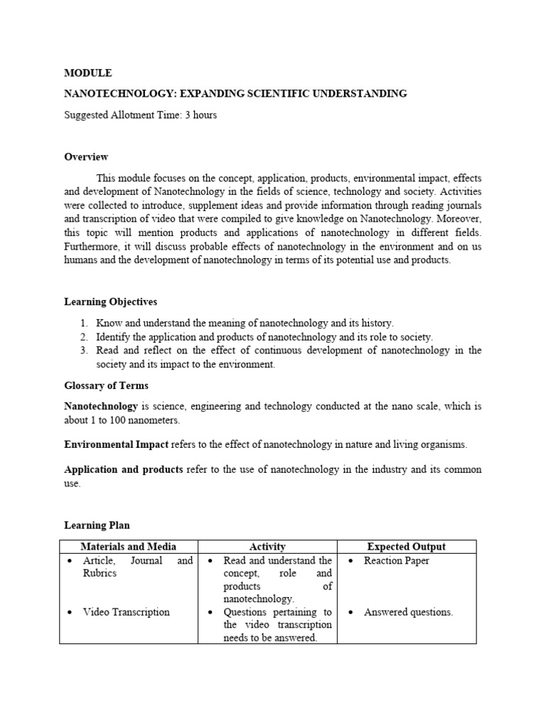 module-12 | PDF | Nanotechnology | Physical Sciences