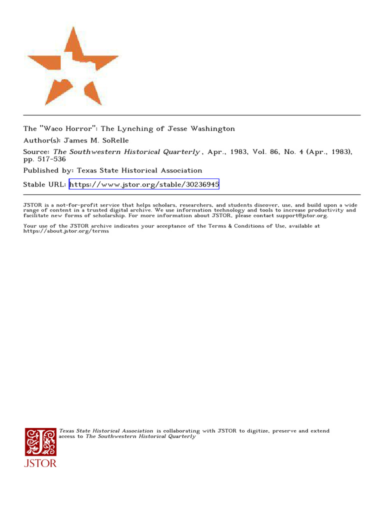 "Waco Horror" Lynching Analysis | PDF | Courtroom | Criminal Law