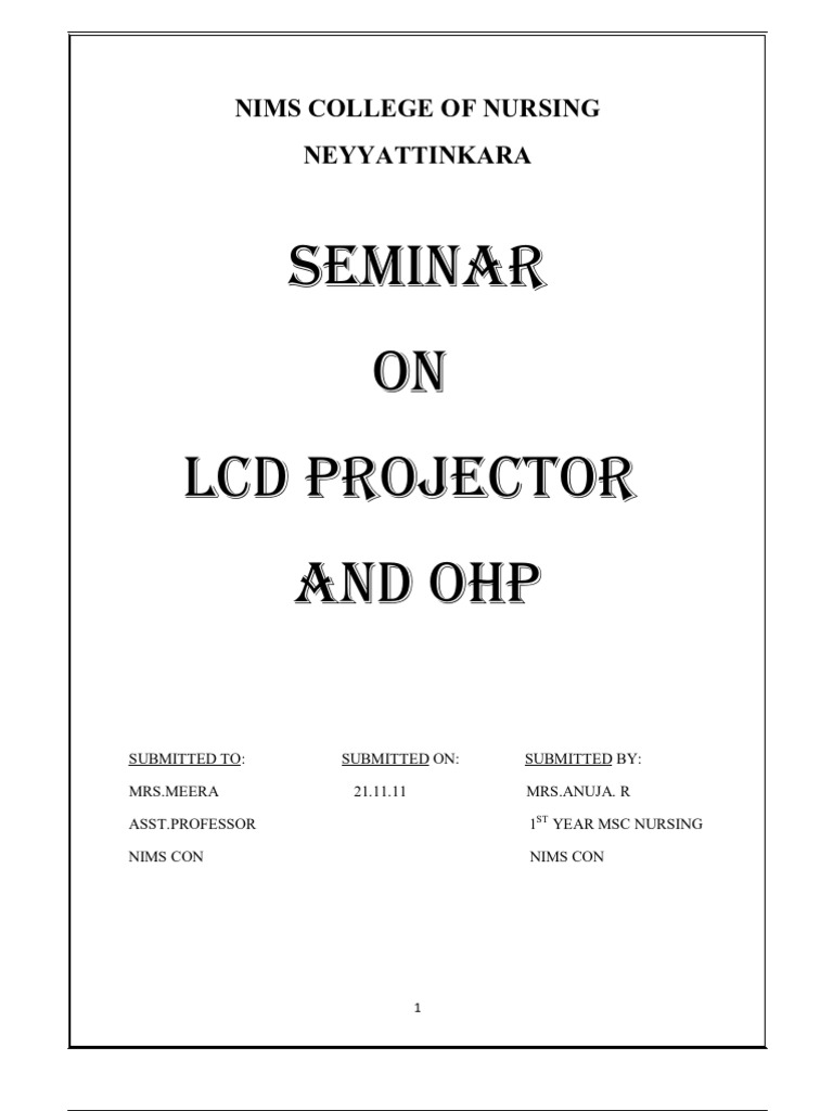 LCD and Ohp | PDF | Computer Monitor | Liquid Crystal Display