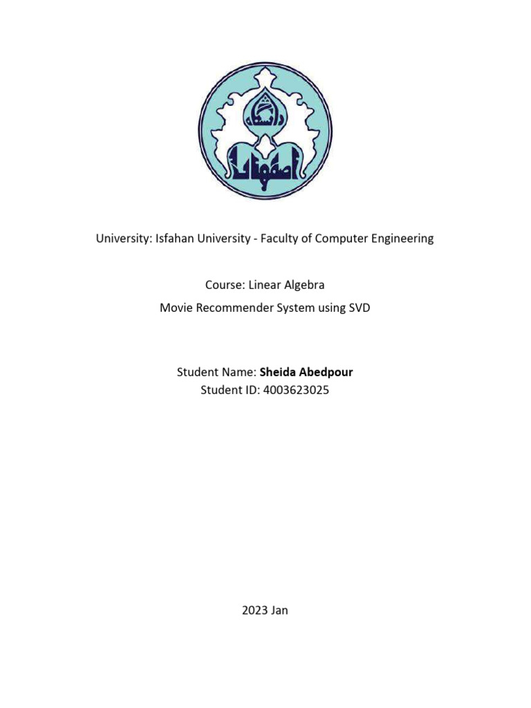 SVD_Document | PDF | Matrix (Mathematics) | Eigenvalues And Eigenvectors