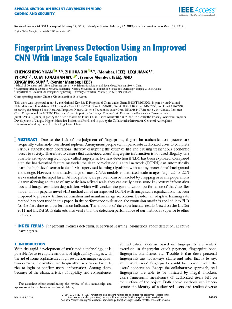 SEARCH 10 Fingerprint Liveness Detection Using An Improved CNN With ...