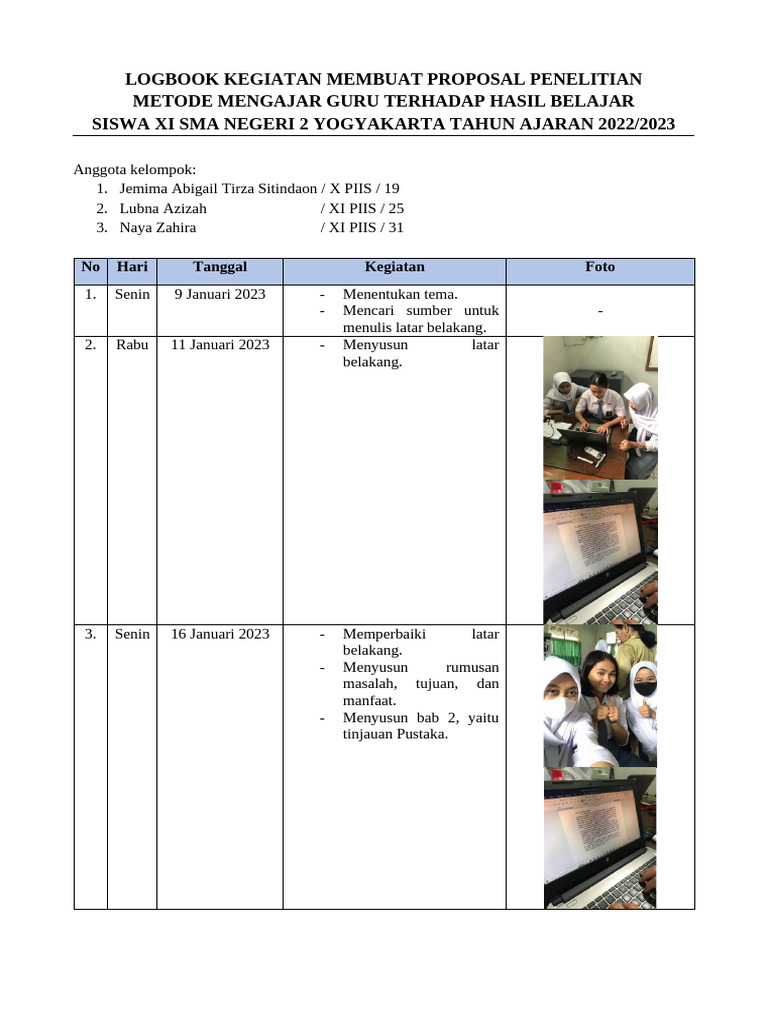 Logbook Proposal | PDF
